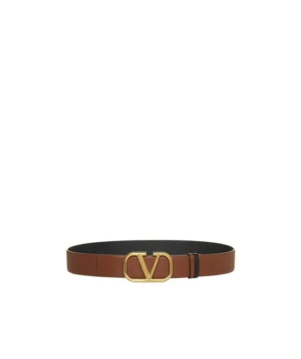 Valentino Garavani Vlogo Plaque Reversible Belt - Nude