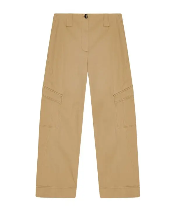 GANNI Mid-waist Cargo Pants With Zipper And Button Closure