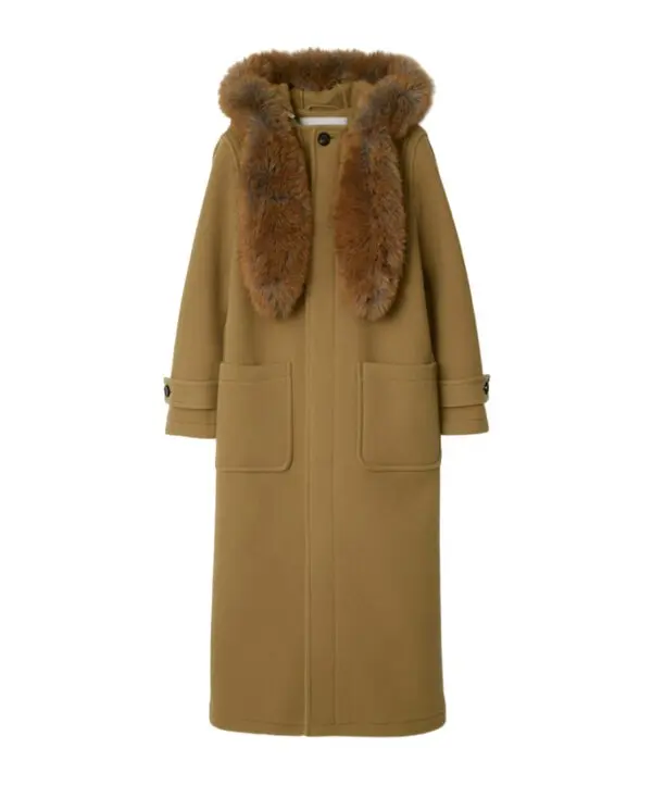 Burberry Faux-fur Trimmed Long-sleeved Duffle Coat