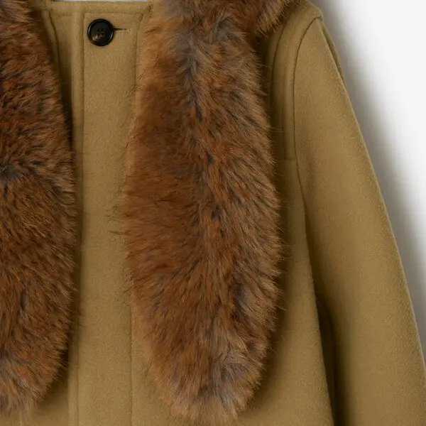 Burberry Faux-fur Trimmed Long-sleeved Duffle Coat