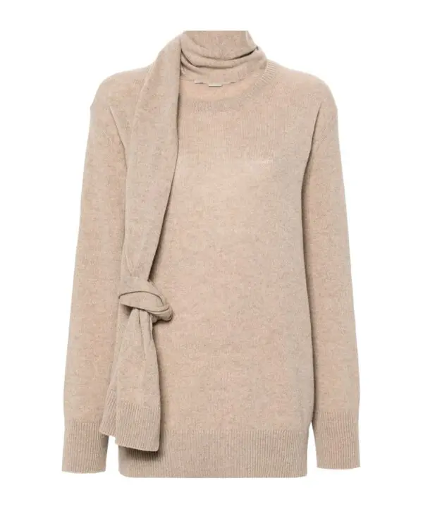Stella McCartney Sash Detailed Crewneck Jumper - Brown