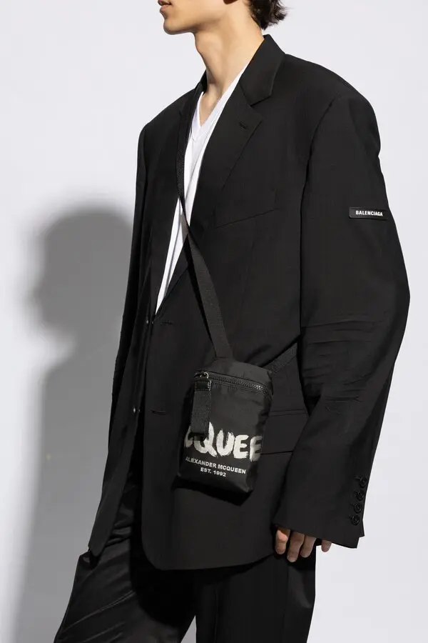 Alexander McQueen Logo Printed Zip-around Phone Holder