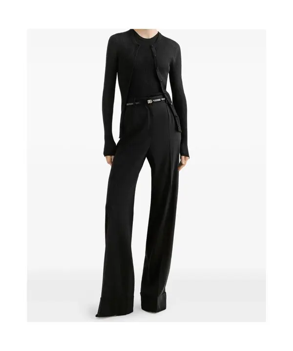 Dolce & Gabbana Bi-stretch Straight Leg Trousers - Black