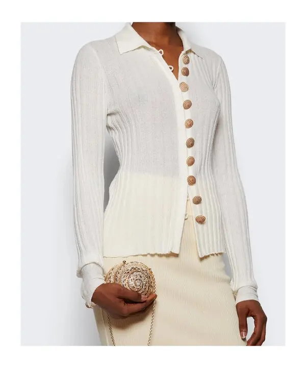 Christopher Esber Button Detail Ribbed Cardigan