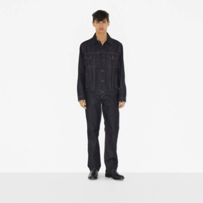 Burberry Logo Patch Denim Jacket - Black