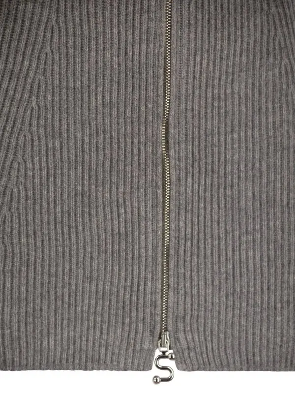 Sportmax Ribbed Knit Zip-up Skirt - Gray