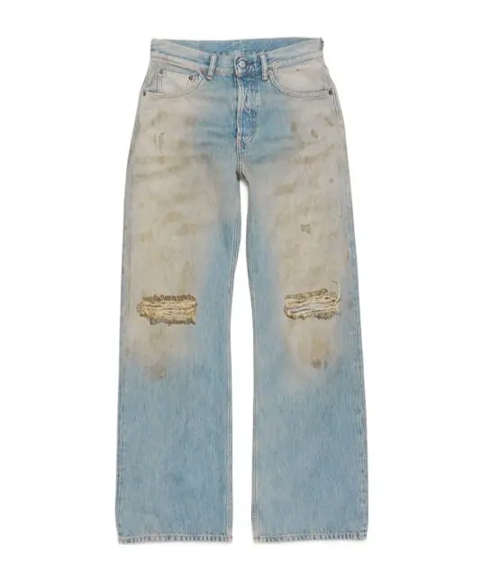 Acne Studios Logo Patch Distressed Jeans