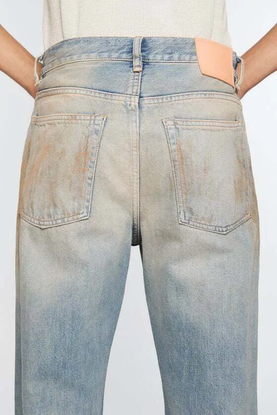 Acne Studios Logo Patch Distressed Jeans