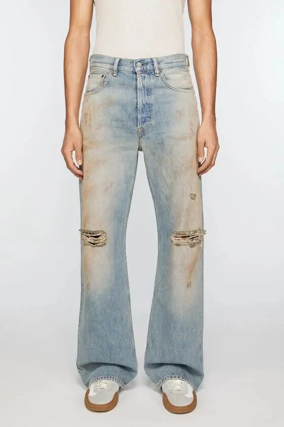 Acne Studios Logo Patch Distressed Jeans