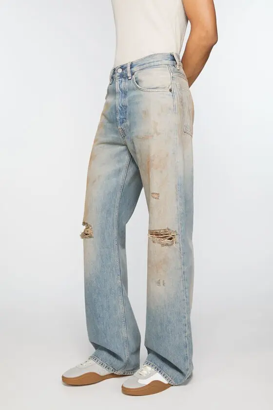 Acne Studios Logo Patch Distressed Jeans