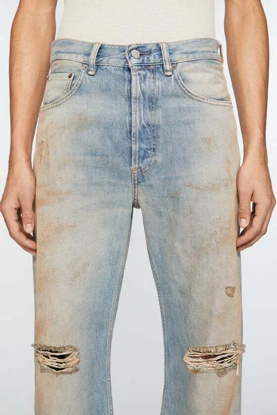 Acne Studios Logo Patch Distressed Jeans