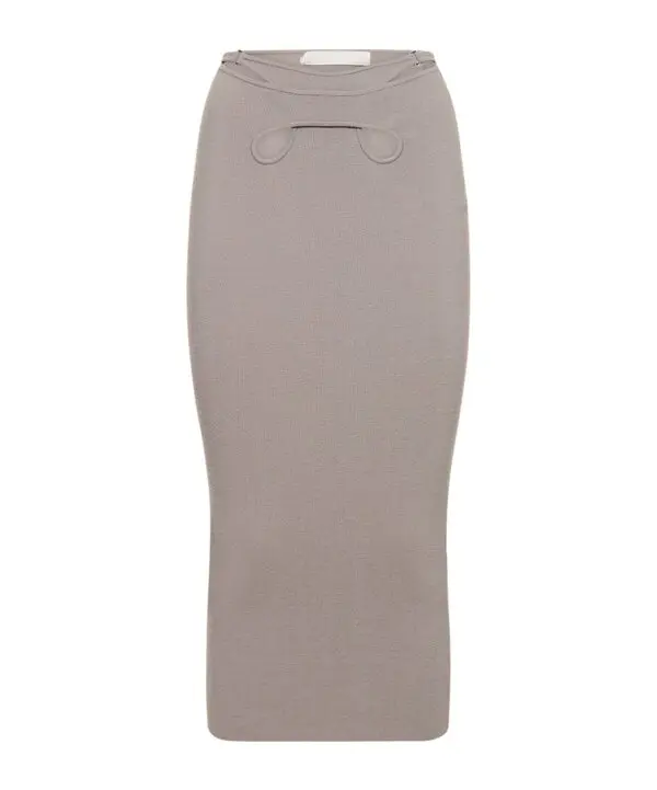 DION LEE Hollow Knit Mid-length Skirt