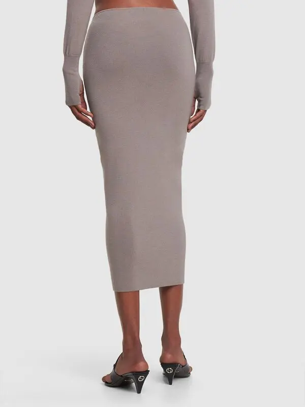 DION LEE Hollow Knit Mid-length Skirt