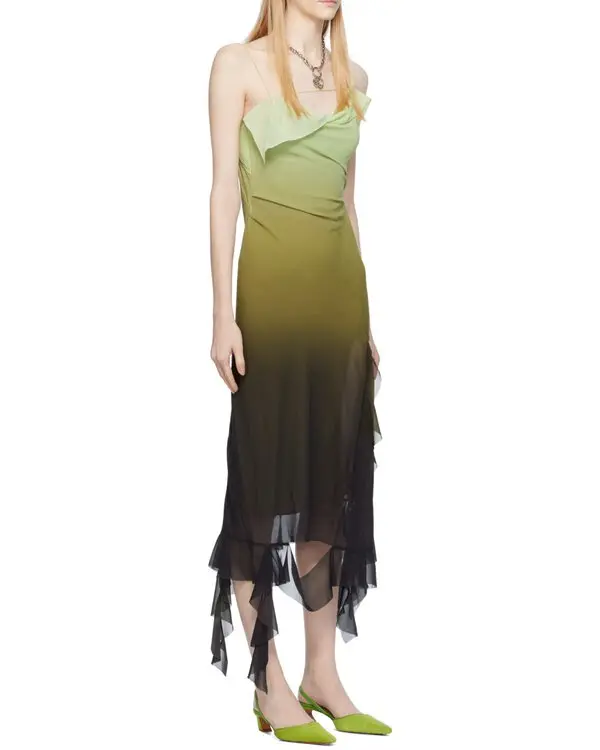 Acne Studios Ombré Ruffled Midi Dress