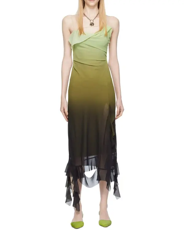 Acne Studios Ombré Ruffled Midi Dress