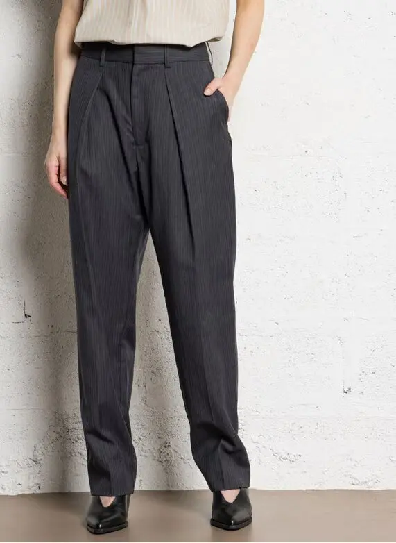 Soeur Straight Leg Pinstripe Trousers