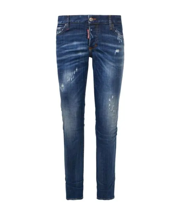 Dsquared2 Distressed Low-rise Slim Straight Jeans - Blue