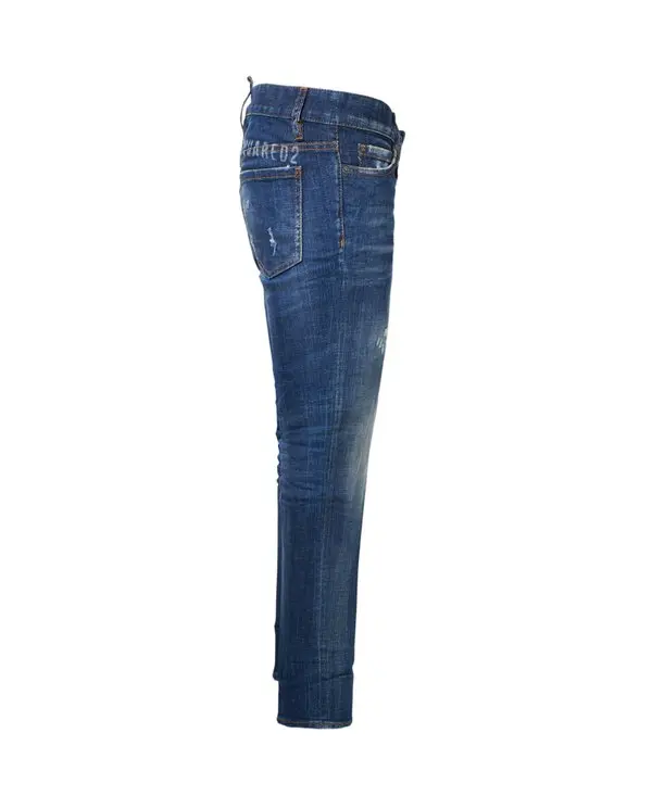 Dsquared2 Distressed Low-rise Slim Straight Jeans - Blue