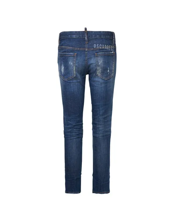 Dsquared2 Distressed Low-rise Slim Straight Jeans - Blue