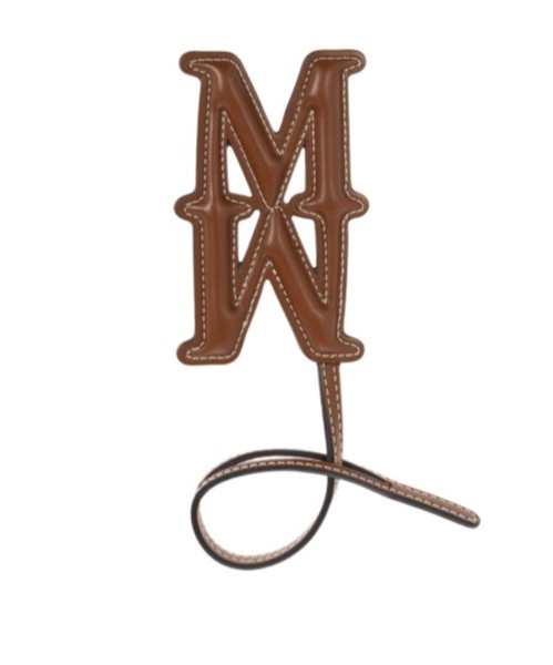 Max Mara Logo Leather Charm - Brown