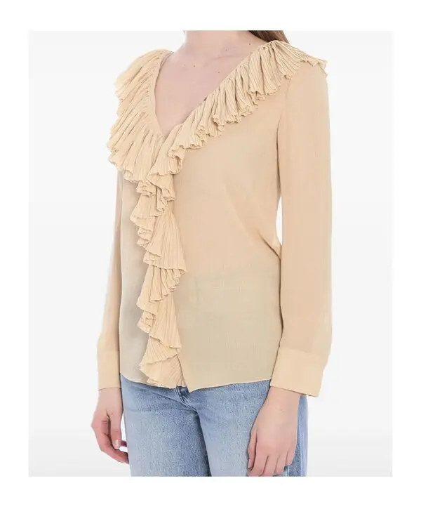 Saint Laurent Ruffled V-neck Blouse