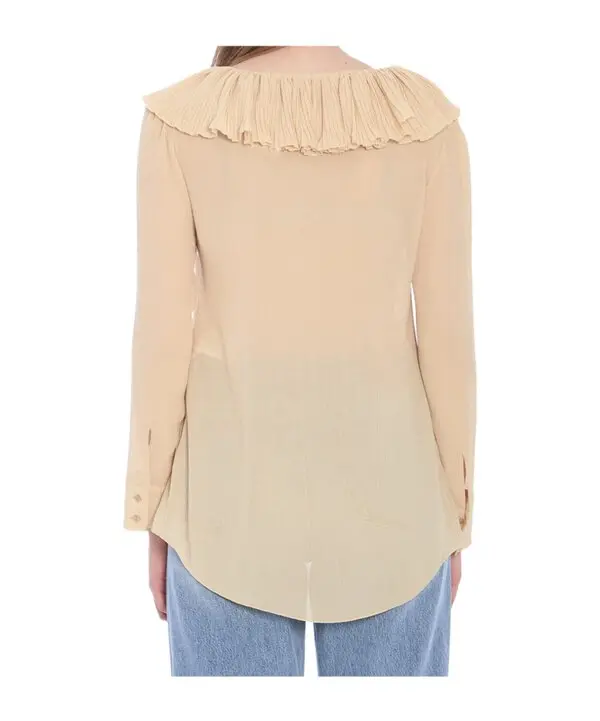 Saint Laurent Ruffled V-neck Blouse