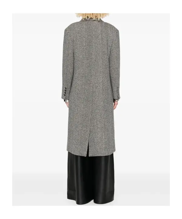Ermanno Scervino Herringbone Double-breasted Coat - Gray