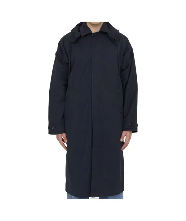 Bottega Veneta Oversized Trench Coat With Hood - Black