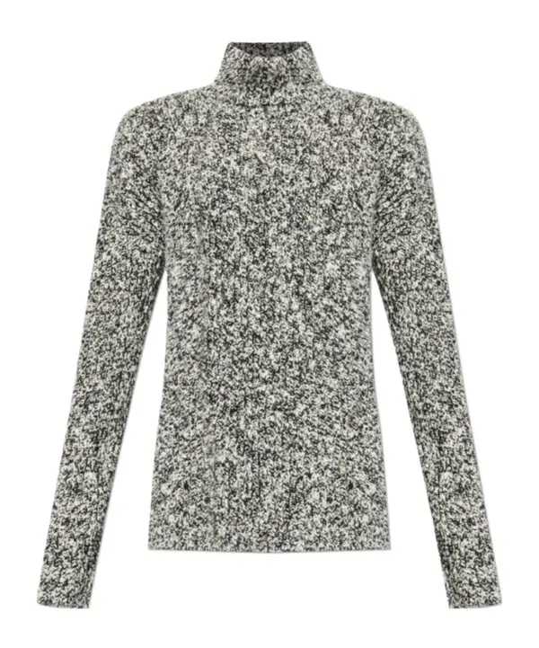 Dolce & Gabbana Logo Patch Turtleneck Knit Jumper