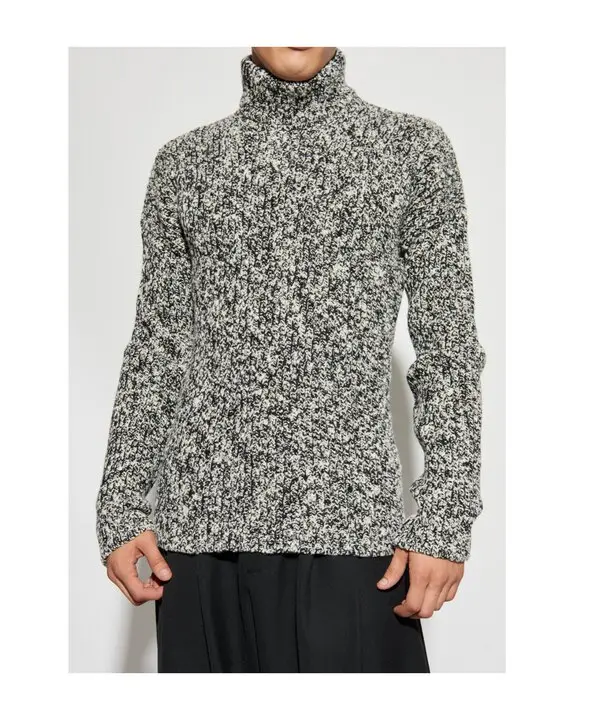 Dolce & Gabbana Logo Patch Turtleneck Knit Jumper
