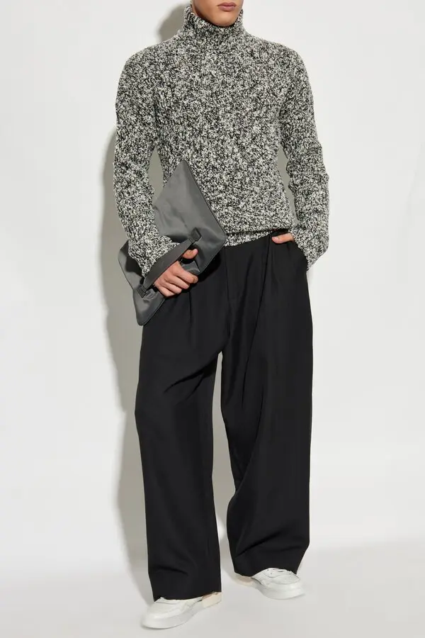 Dolce & Gabbana Logo Patch Turtleneck Knit Jumper