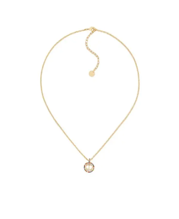 Dior Petit Cd Necklace With Colorful Crystal Embellishments - Yellow