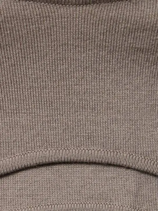 DION LEE Cutout Knit Turtleneck Cropped Top
