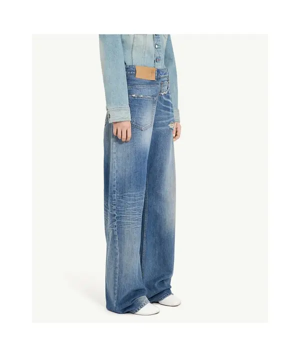 MAISON MARGIELA Twist Distressed Wide Leg Jeans