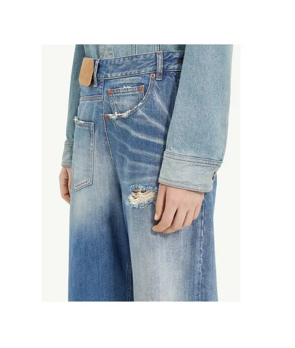 MAISON MARGIELA Twist Distressed Wide Leg Jeans