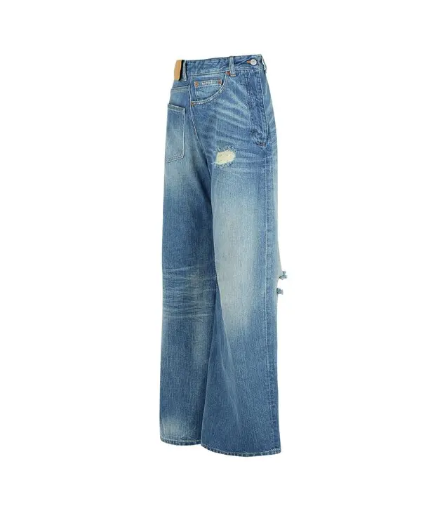 MAISON MARGIELA Twist Distressed Wide Leg Jeans