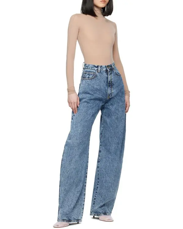Alaïa High Neck Long Sleeve Bodysuit