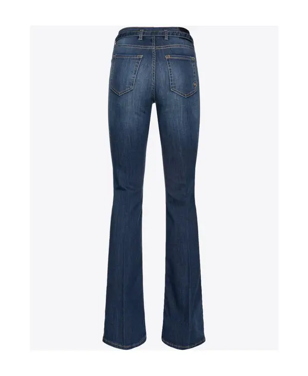 Pinko Bell-bottom Jeans With Diamond Cut Buckles