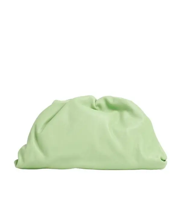 Bottega Veneta The Pouch Ruched Clutch Bag - Green