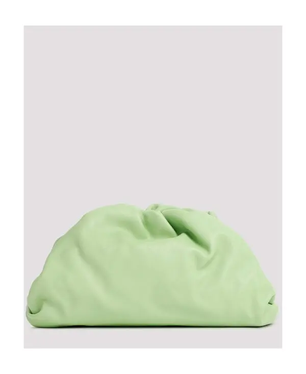 Bottega Veneta The Pouch Ruched Clutch Bag - Green