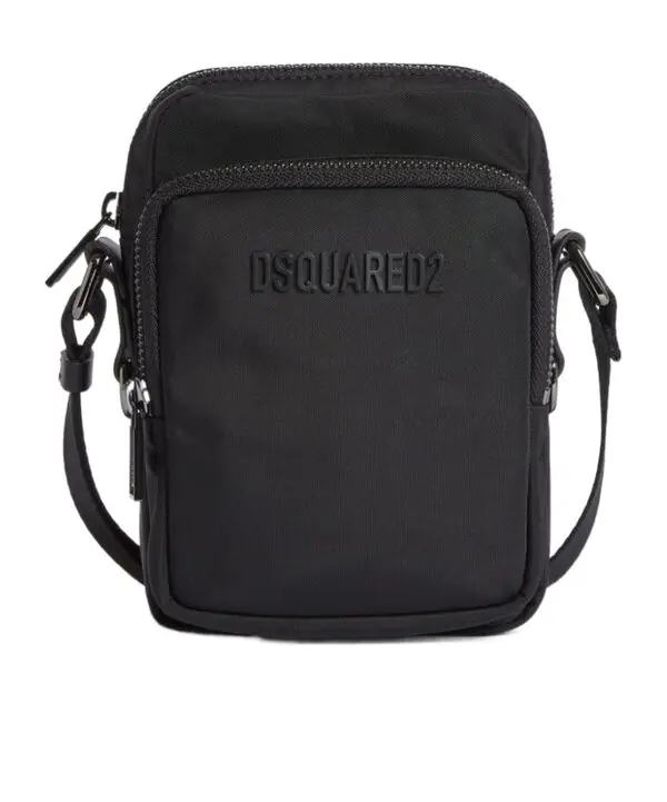 Dsquared2 Logo Plaque Zipped Shoulder Bag - Black