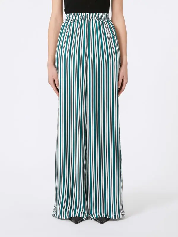 Max Mara Wide-fit Printed Silk Trousers