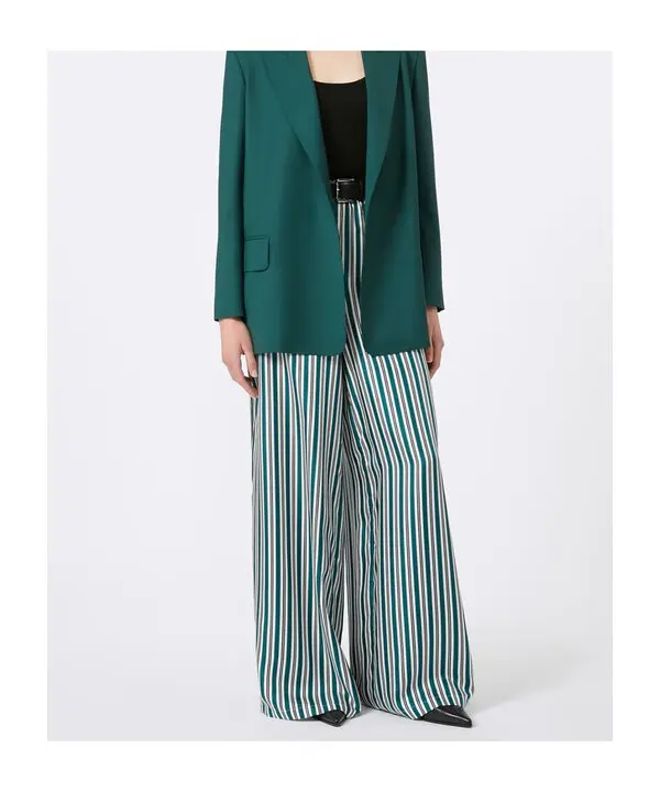 Max Mara Wide-fit Printed Silk Trousers