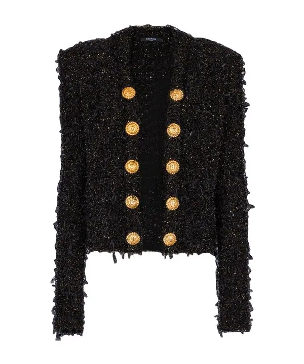 Balmain Embellished Tweed Jacket - Black