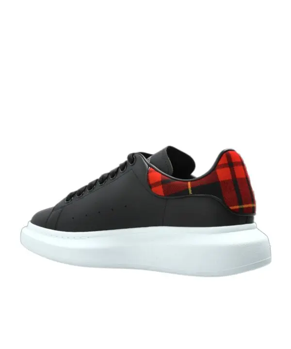 Alexander McQueen Oversized Lace-up Sneakers With Plaid Detail - Black