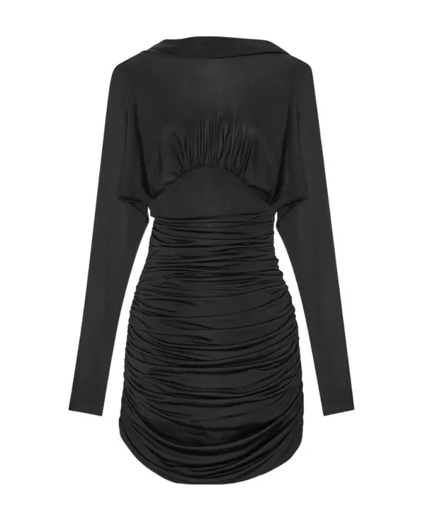 Saint Laurent Cowl Back Mini Dress - Black