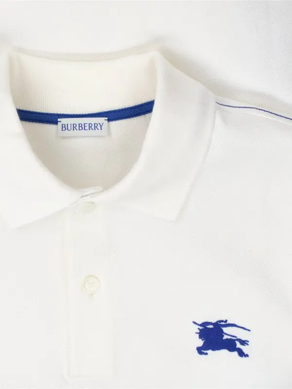 Burberry Equestrian Knight-embroidered Polo Shirt - White