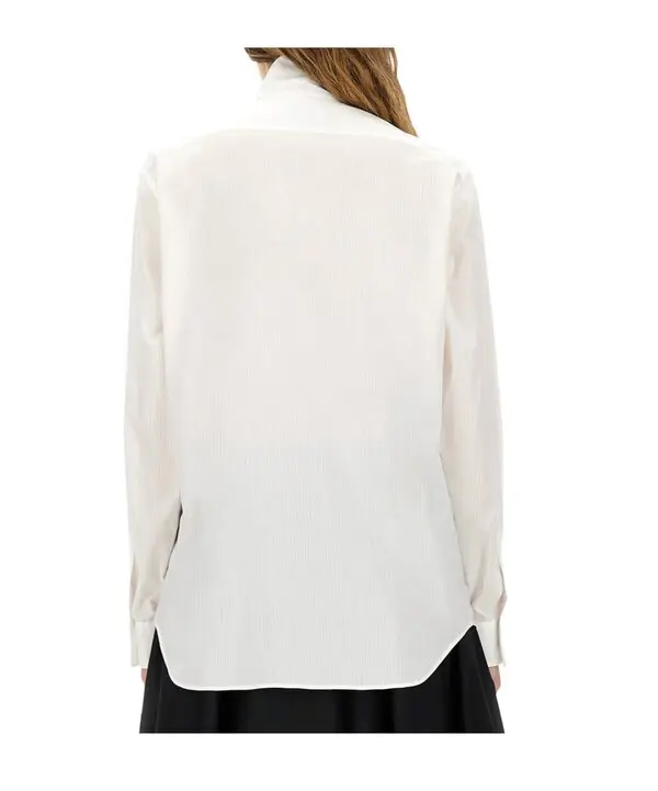 Moschino Long Sleeve Shirt With Bow Detail - White