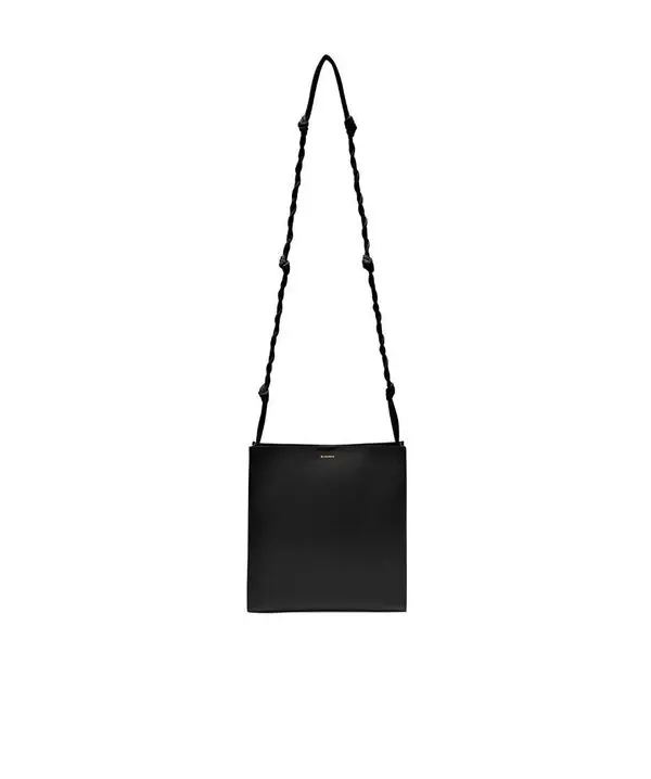 JIL SANDER Tangle Logo Embossed Medium Crossbody Bag - Black
