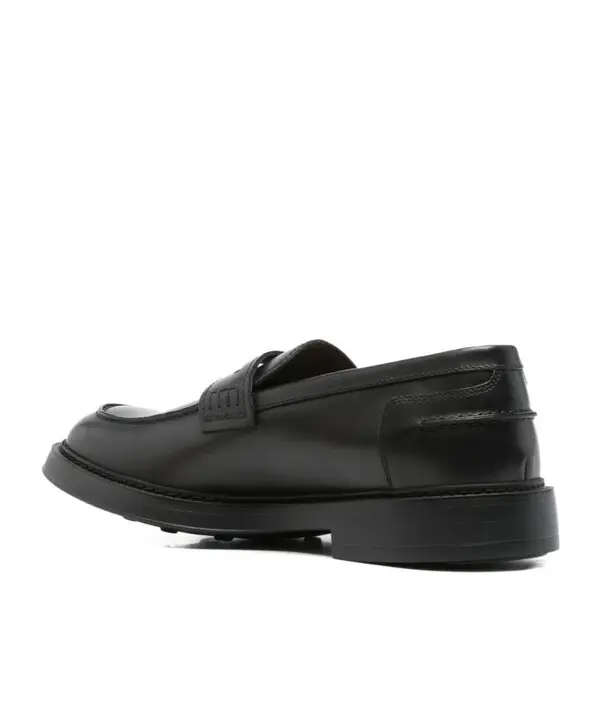DOUCAL'S Penny-slot Leather Loafers - Black